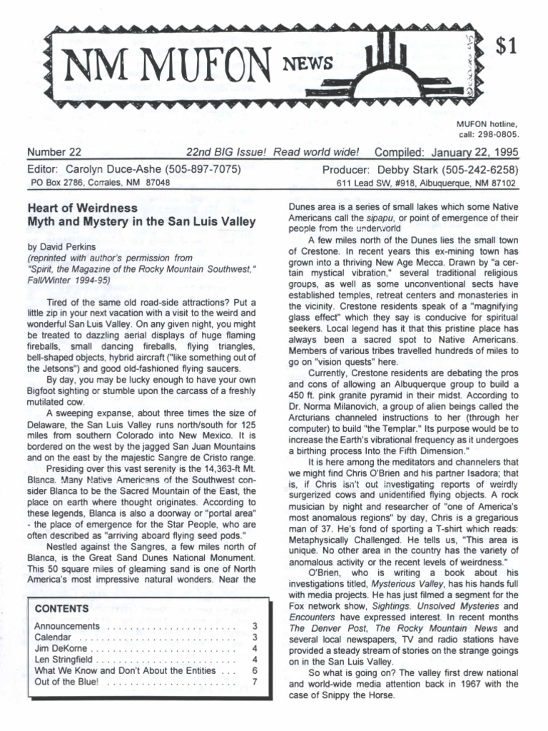 NM MUFON News No 22 1995 01 | PDF | Psilocybin