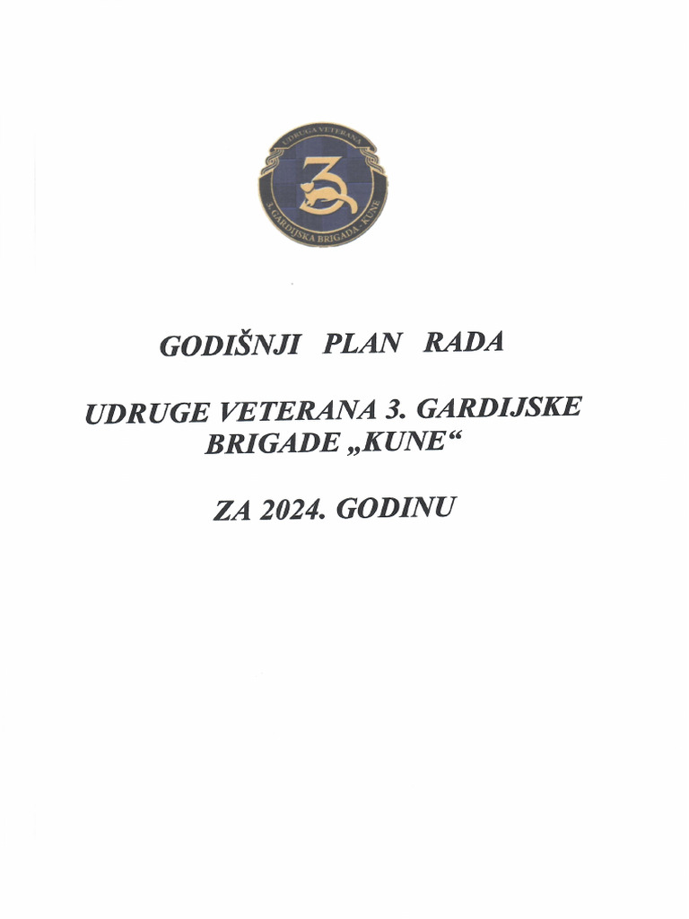 Plan Rada Za 2024. Godinu | PDF