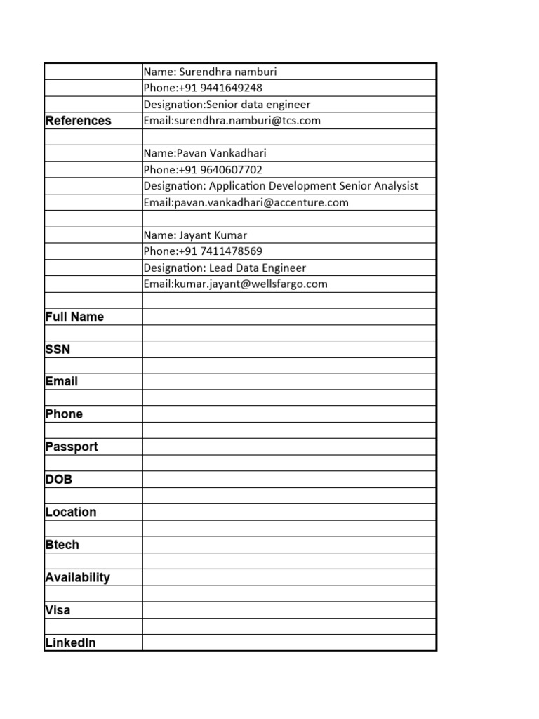 Candidate Info | PDF