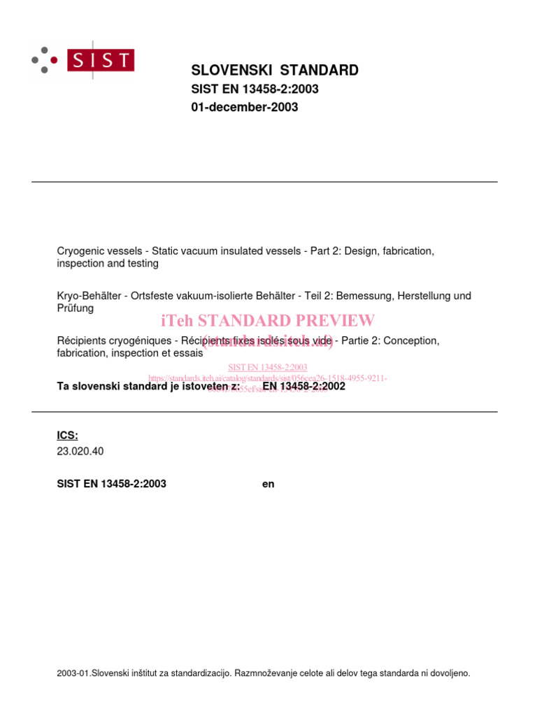 Sist en 13458 2 2003 | PDF | Construction | Welding