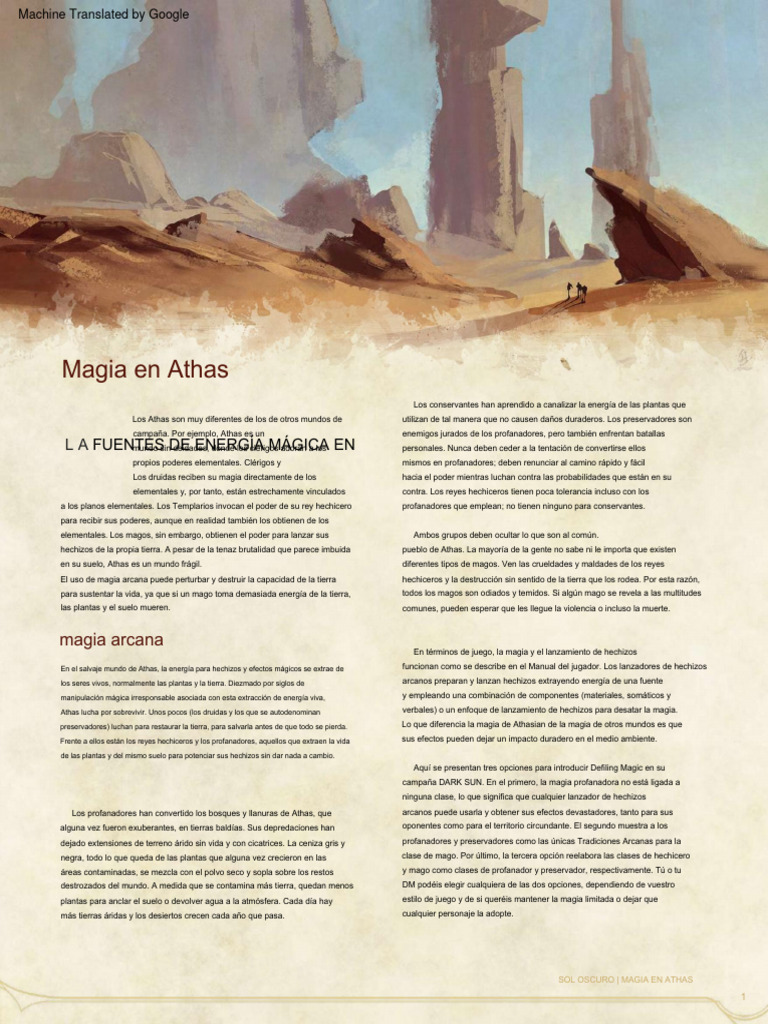 5e Magos de Athas | PDF | Tierra | Poderes mitológicos