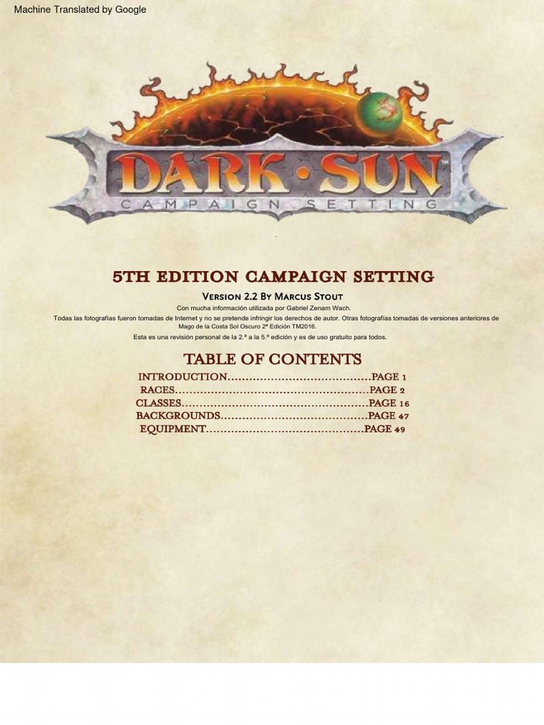 Dark Sun 5e - Español | PDF | Duendes | Deidades