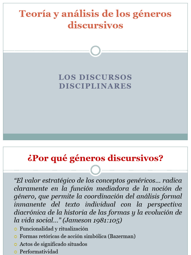 Géneros Discursivos | PDF | Lingüística | Género