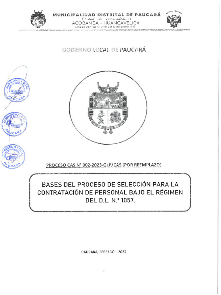 Convocatoria CAS #002-2023 PDF | PDF