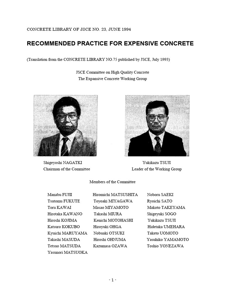 Recommended Practice for Expansive Concrete | PDF | Concrete ...