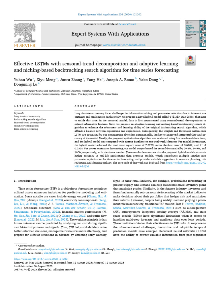 Effective LSTMs With Seasonal-Trend Decomposition and Adaptive Learning and Niching-Based ...
