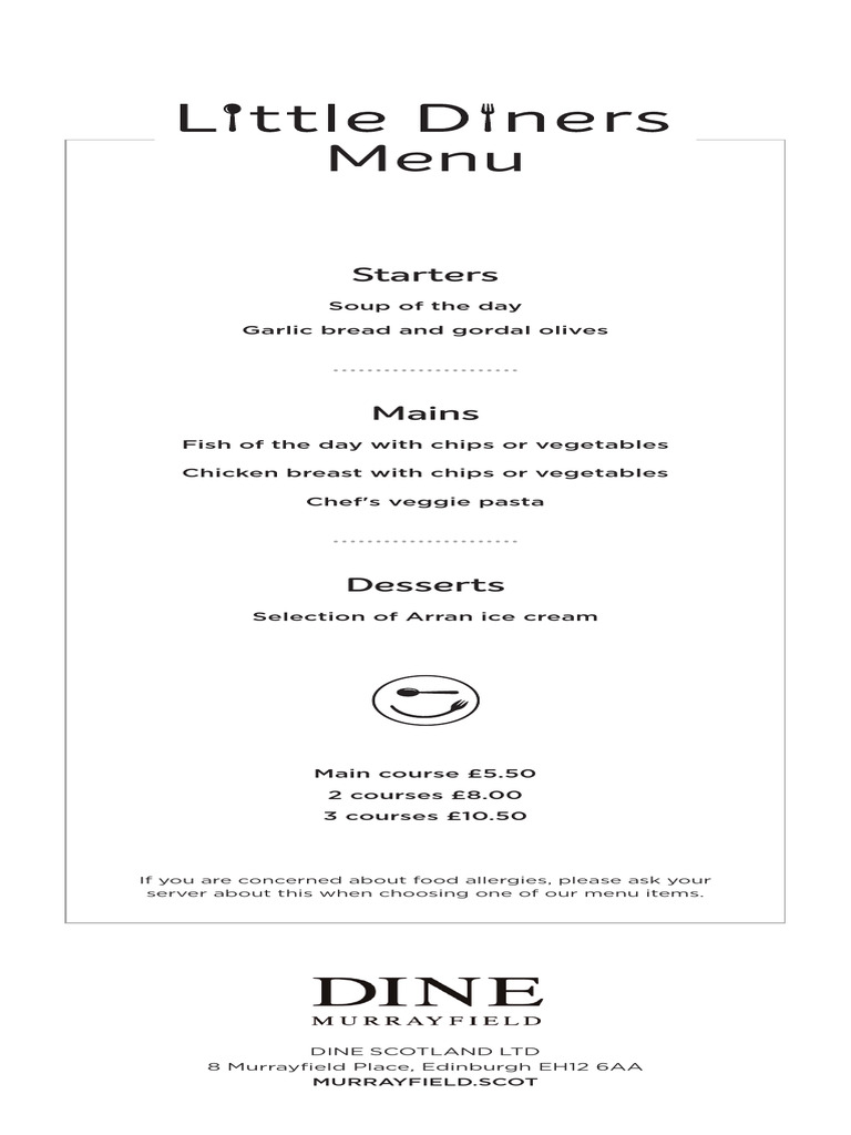 Dine Scotland Ltd Menu Overview | PDF