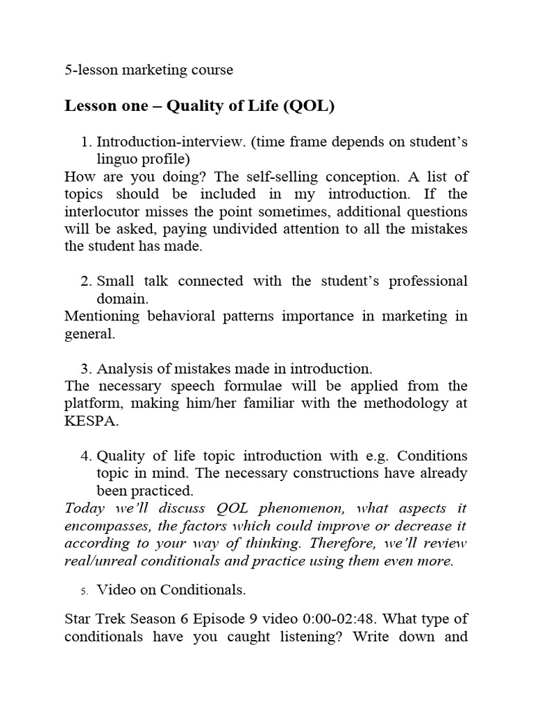 5 lesson block, marketing course | Download Free PDF | Cost Of Living | Focus Group