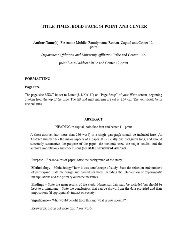 Academic Paper Formatting Guidelines | PDF | Letter Case | Paragraph