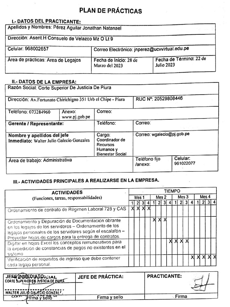 Plan de Practicas | PDF