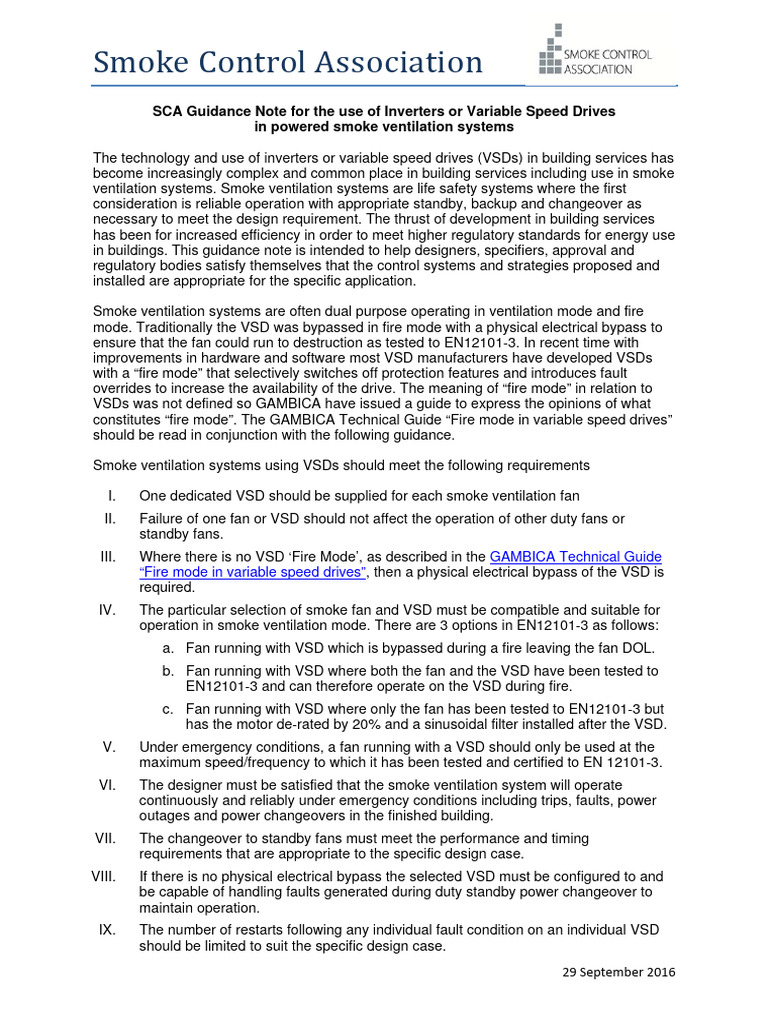 15 SCA Guidance Note For The Use of Inverters | PDF | Ventilation ...