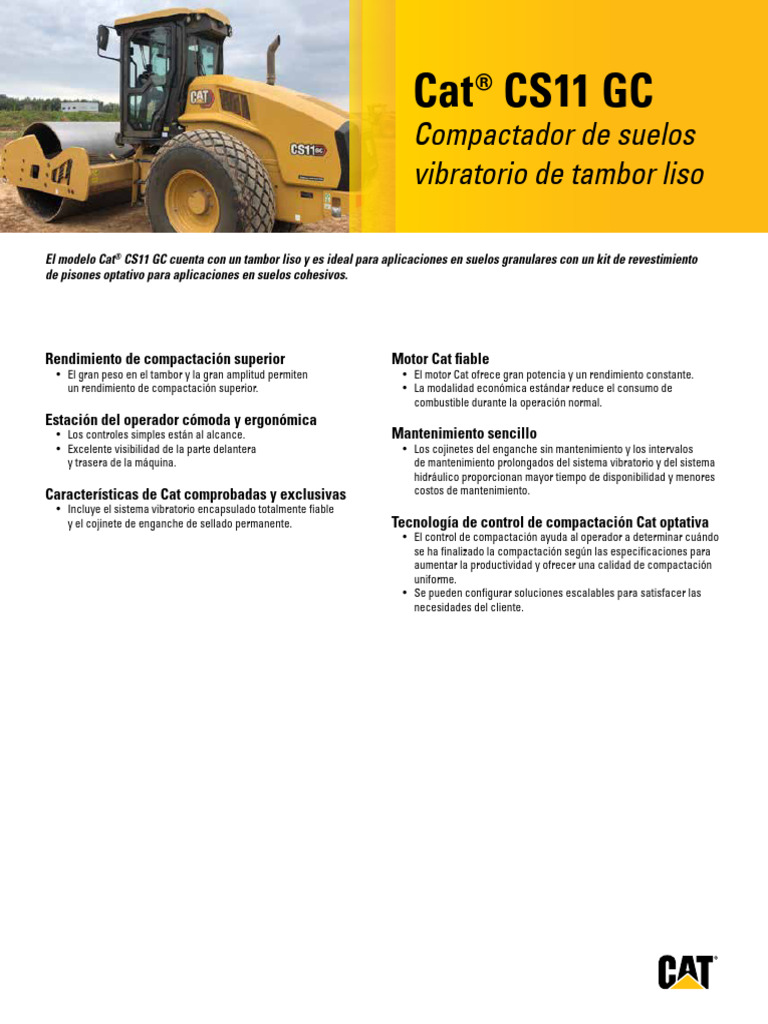 Manual Vibrocompactador Cat CS111-GC | PDF | Rodamiento (Mecánico)