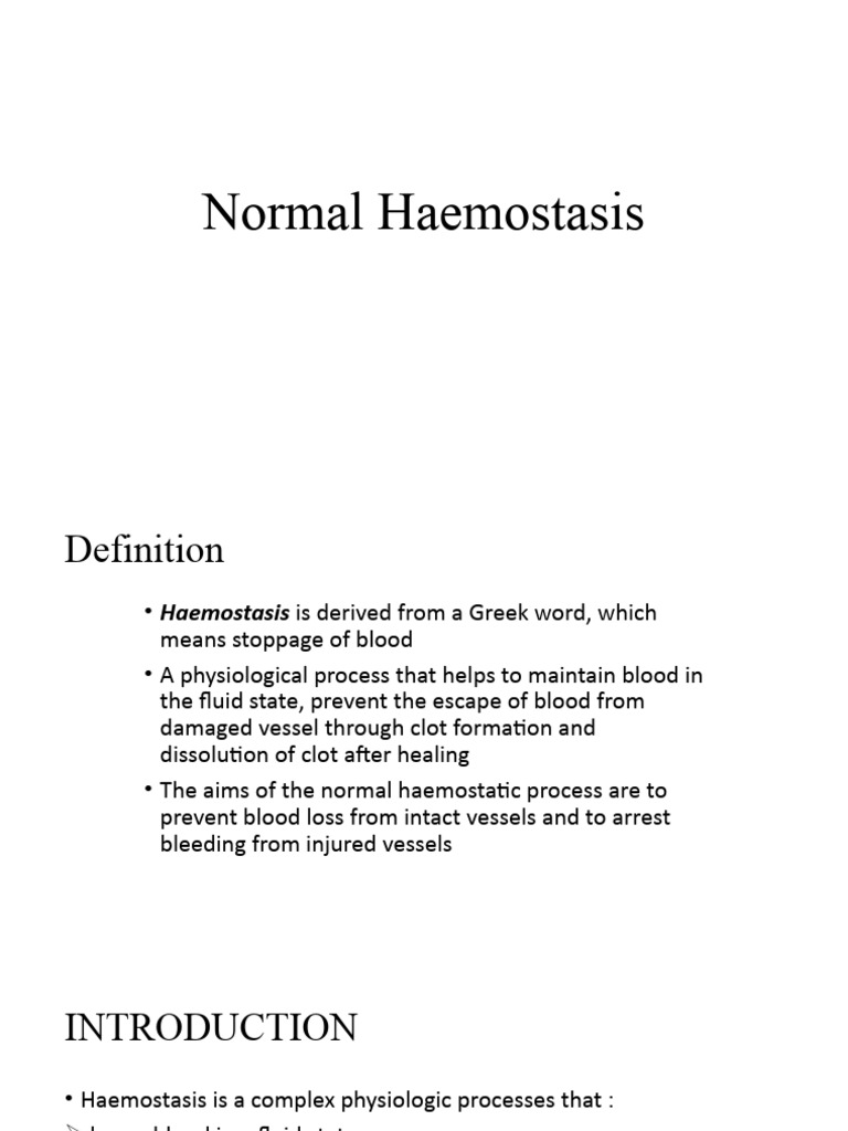 Normal Haemostasis - MS | PDF | Coagulation | Platelet