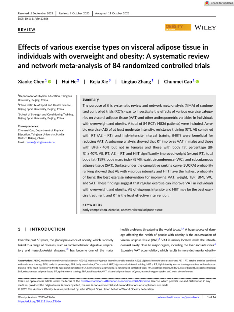 ARTICULO 3 - Obesity Reviews - 2023 - Chen - Effects of Various ...