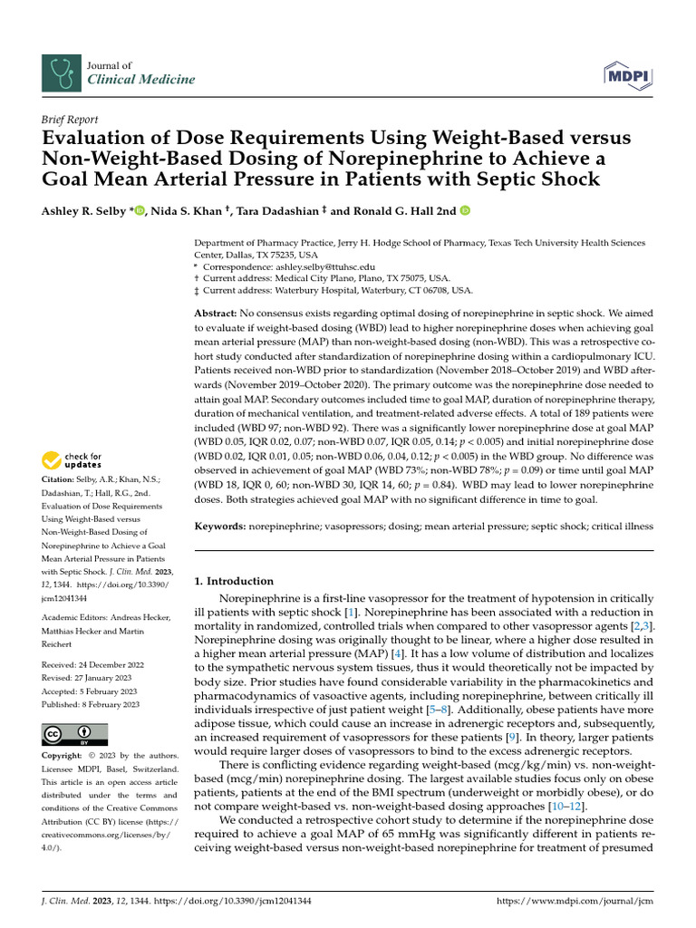 Evaluation of Dose Requirement | PDF | Sepsis | Pharmacy