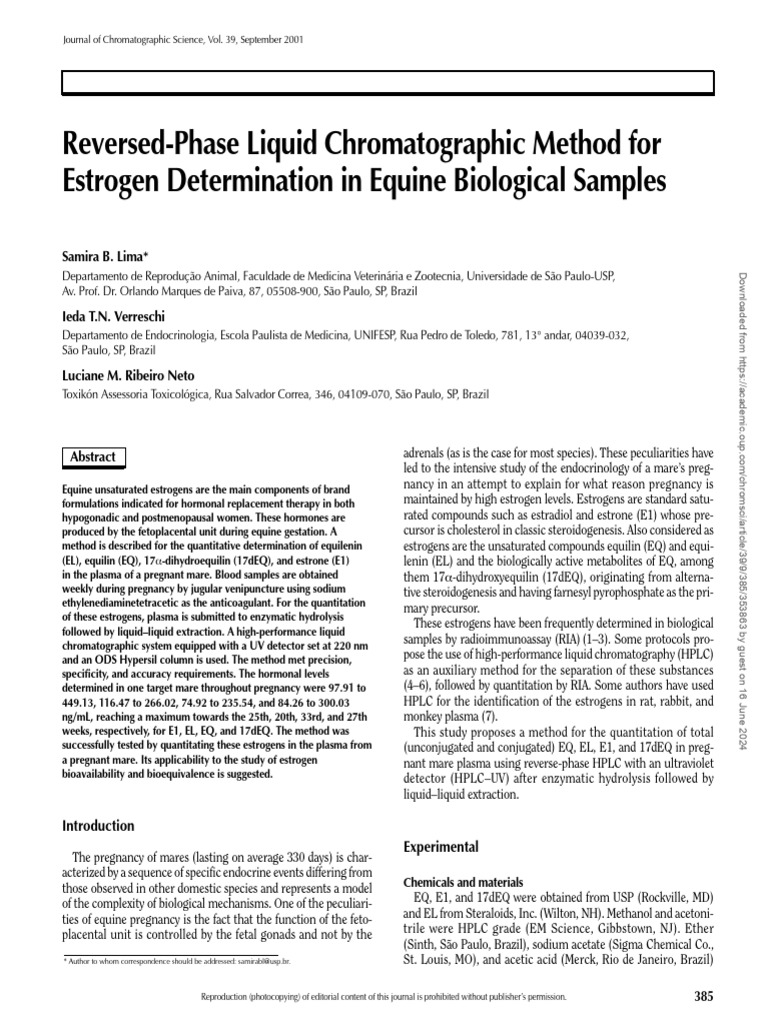 Repro | PDF | High Performance Liquid Chromatography