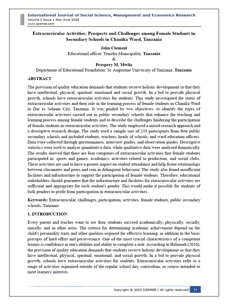 Clement and Prospery | PDF | Self Efficacy | Schools