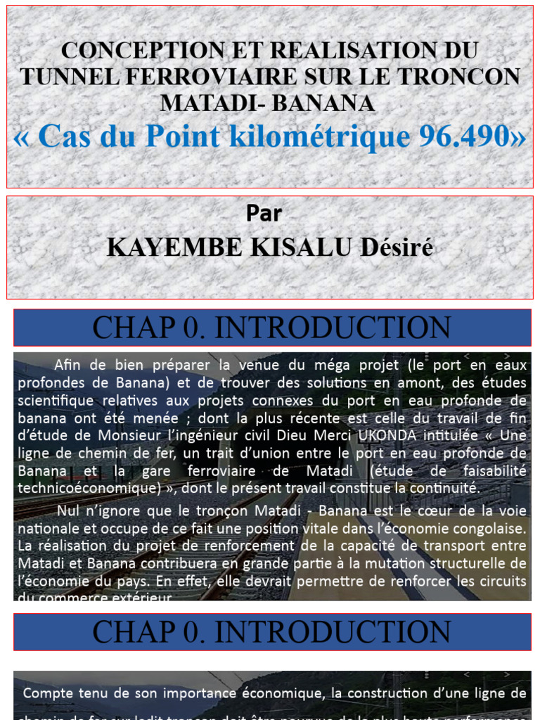 Conception Et Realisation Du Tunnel Ferroviaire Sur Le Troncon Matadi ...