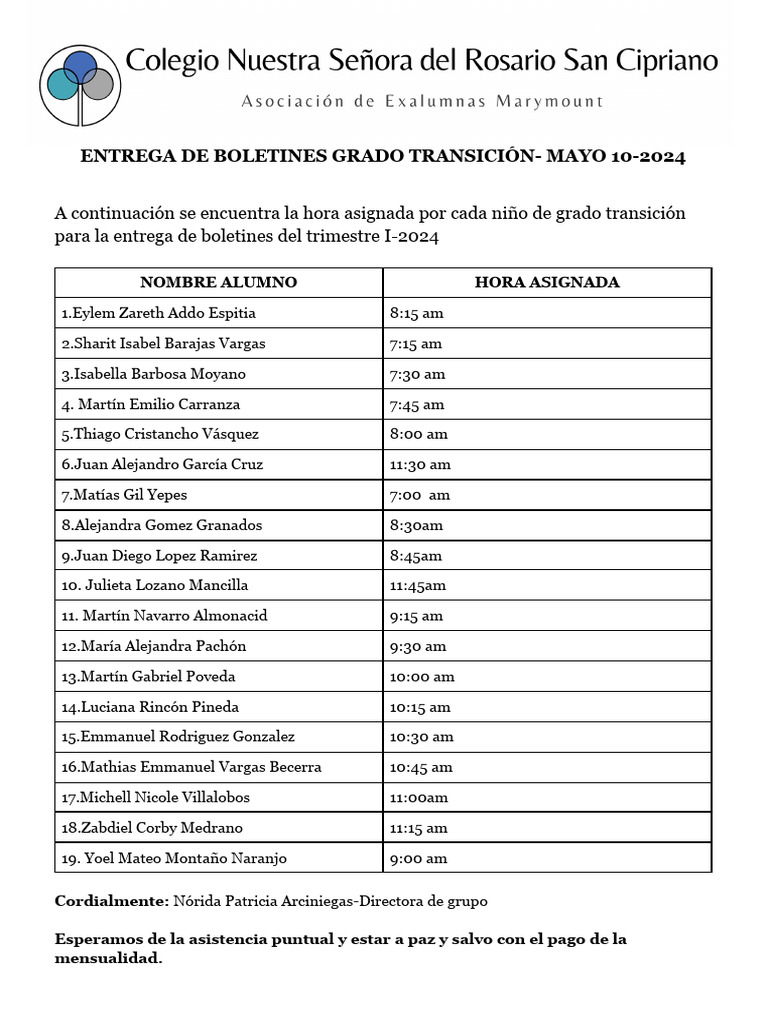 2024 Entrega Boletines Transici N | PDF