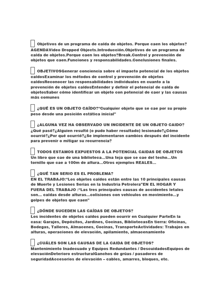 Caida de Objetos | PDF