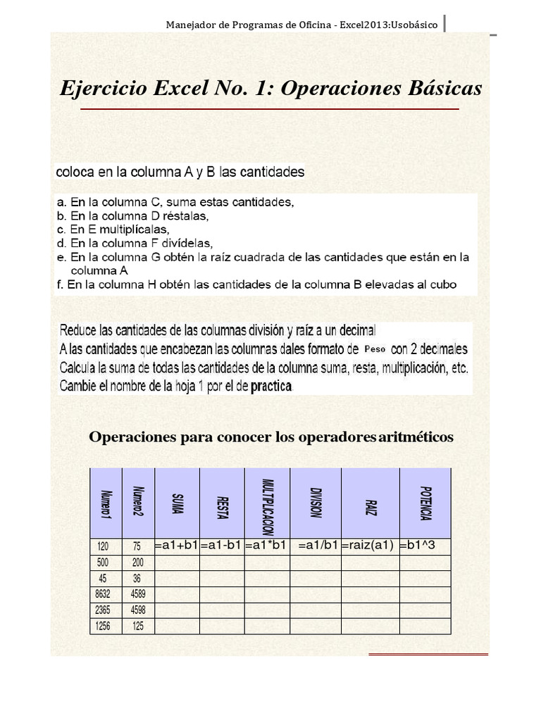 Ejercicios Excel Basicos | Descargar gratis PDF | Microsoft Excel | Presupuesto