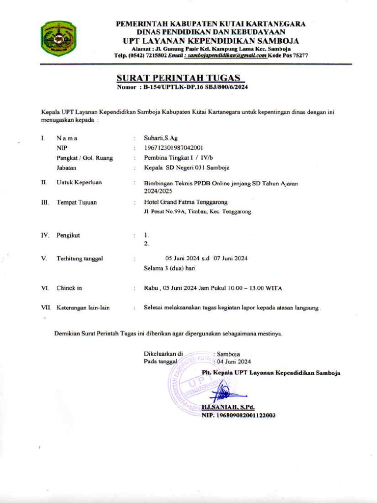 SPT & SPPD PPDB SD Samboja | PDF