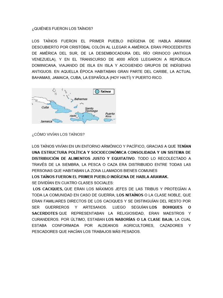 QUIÉNES FUERON LOS TAÍNOS | PDF | Pueblos Indígenas de las Américas