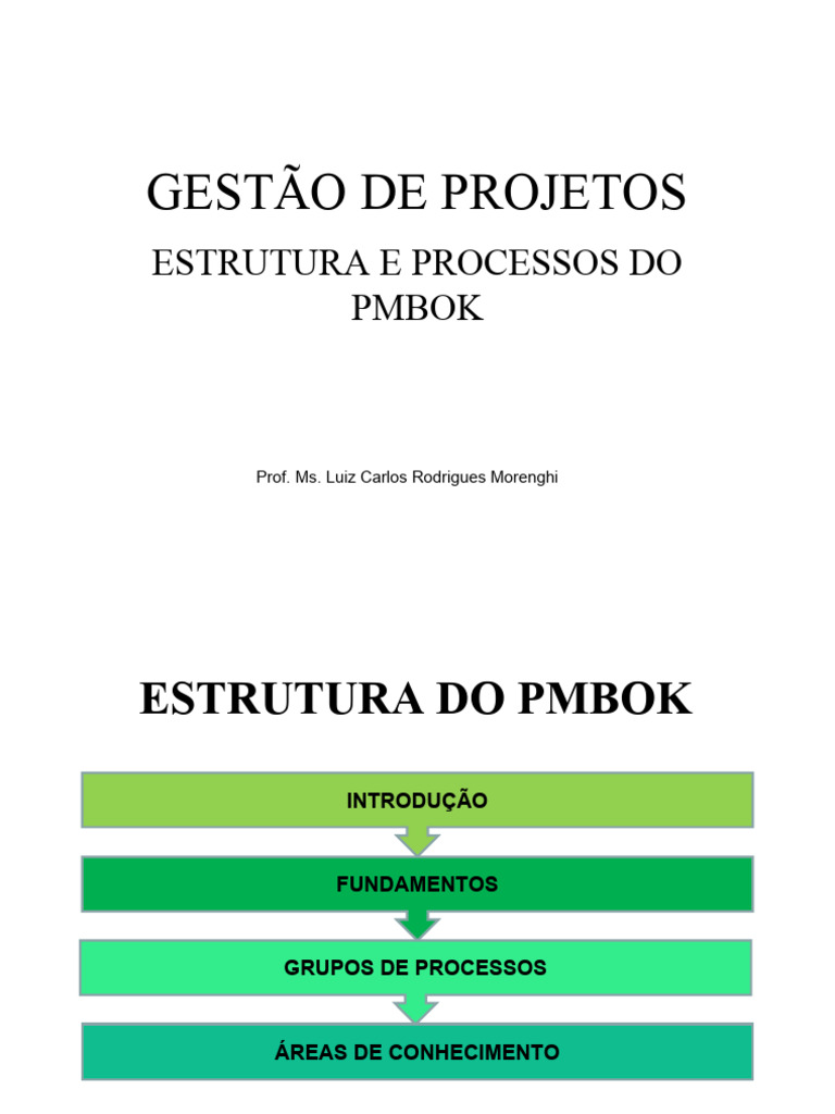 Estrutura e Processos Do PMBOK | PDF | Gestão de projetos | Business