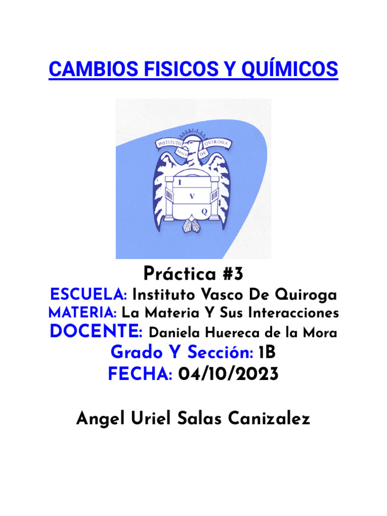 Experimentos de Cambios Físicos y Químicos | PDF | sal | Agua
