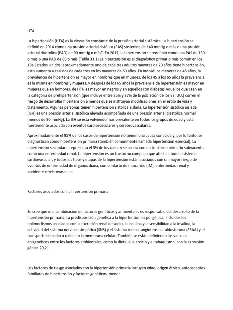 Hta | PDF | Hipertensión | Angiotensina