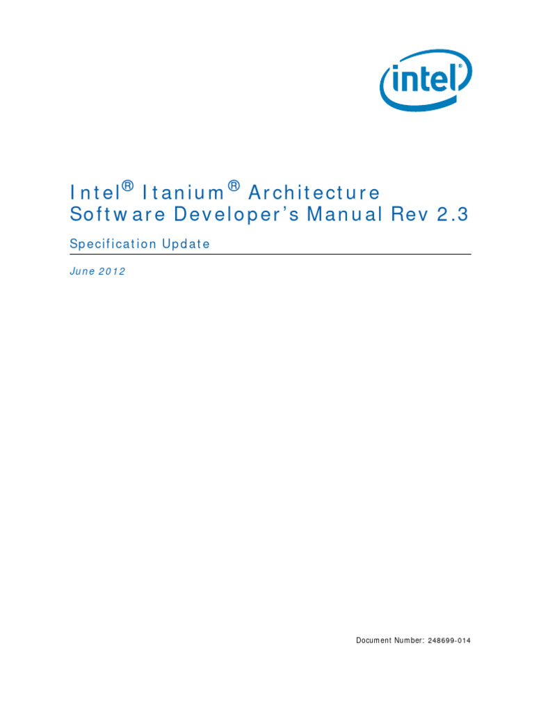 Itanium Architecture Software Developers Manual Spec Update | PDF | Cpu ...