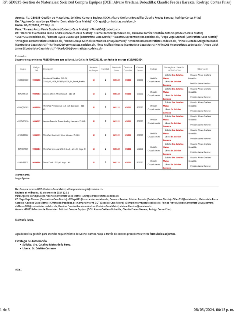 RV GE0835-Gestión de Materiales Solicitud Compra Equipos (DCH Alvaro ...