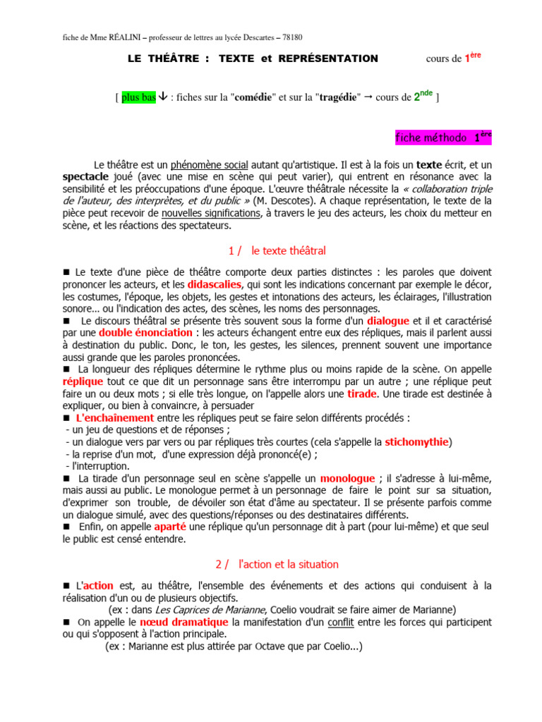 Comprendre le texte théâtral | PDF | Classiques