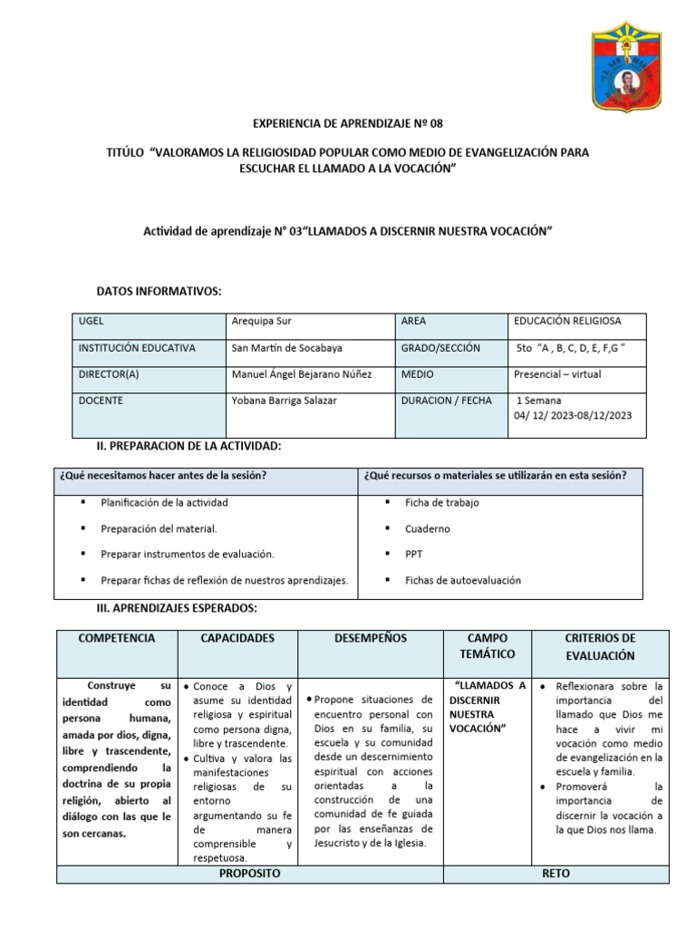 Actividad #3 para QUINto de La Eda 8 | PDF