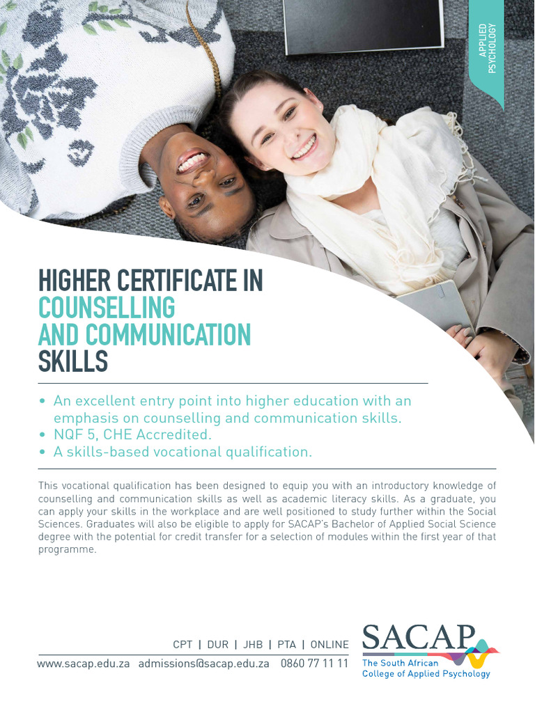Higher Certificate in Counselling Skills | PDF | Qualifications ...