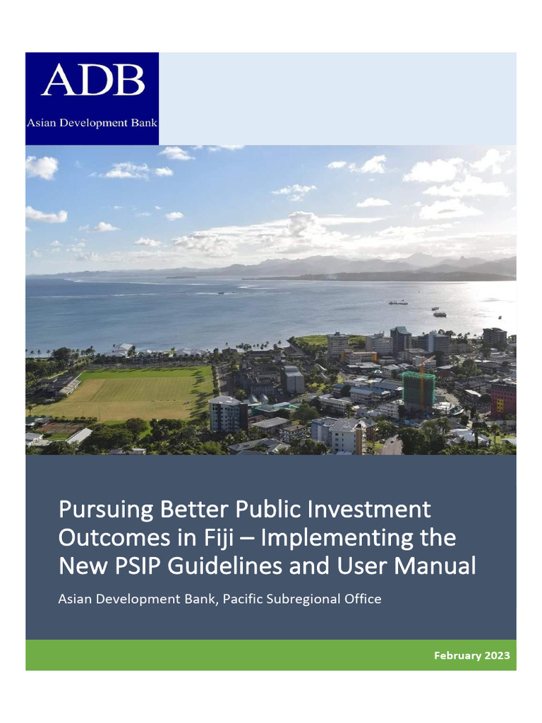 Fiji PSIP Guidelines for Public Investment | PDF | Cost–Benefit Analysis | Infrastructure