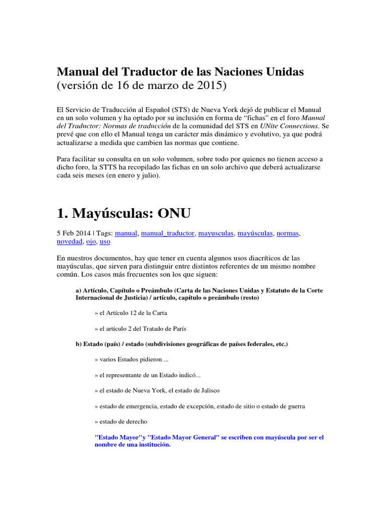 Manual del Traductor ONU | Descargar gratis PDF | Caso de carta ...