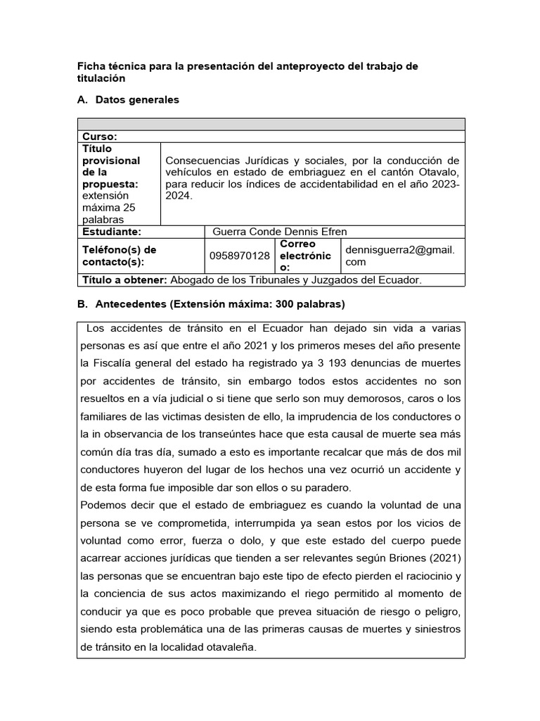 anteproyecto Metodología | PDF | Comportamiento | Accidente de tráfico