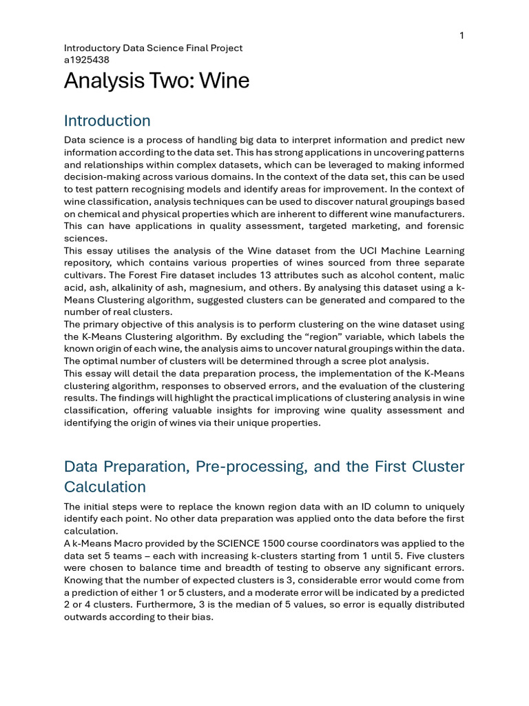 Final Assessment Introductory Data Science Part 2 | PDF | Cluster Analysis | Machine Learning
