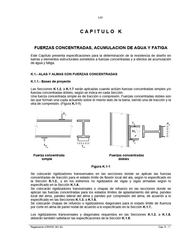 Capitulo K: Fuerzas Concentradas, Acumulacion de Agua Y Fatiga | PDF | Pandeo | Viga (Estructura)