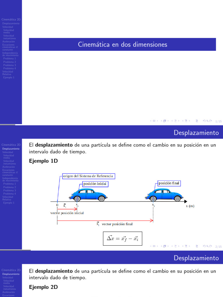 Fundamentos de Cinemática 2D | PDF | Velocidad | Cinemática