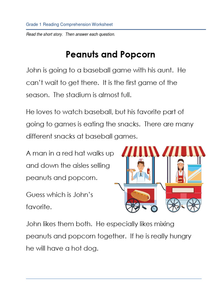 Grade 1 Story Peanuts Popcorn | PDF