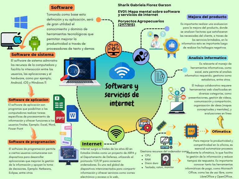 EV01 Mapa Mental Software y Servicios de Internet | PDF | Internet | Software de la aplicacion
