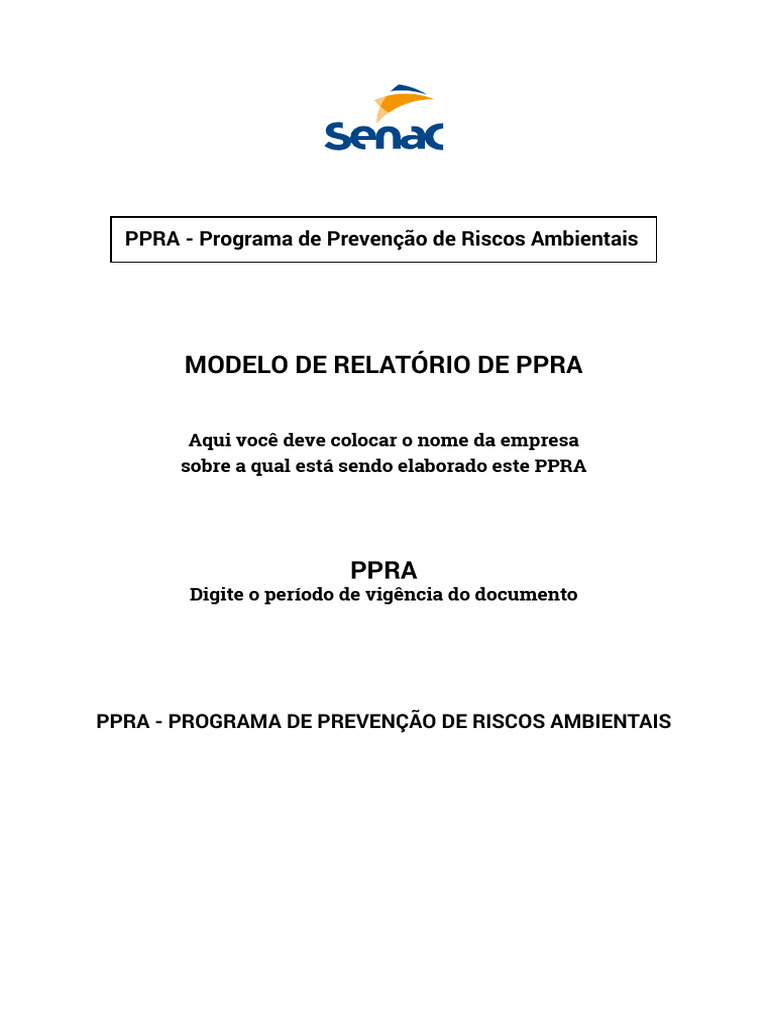 modelo de relatorio PPRA | PDF