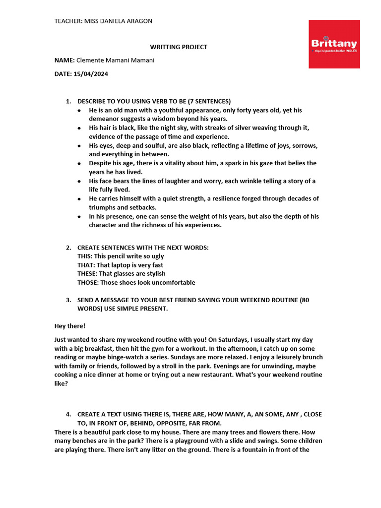 E1 Writting Project Middern Exam | PDF | Language Arts & Discipline | Foreign Language Studies