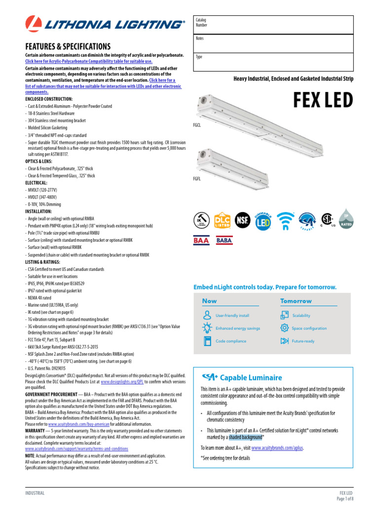FEX LED Industrial Lighting Overview | PDF | Stainless Steel ...
