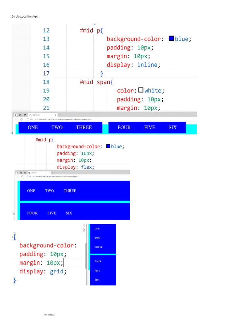 Display, Position, Text | PDF