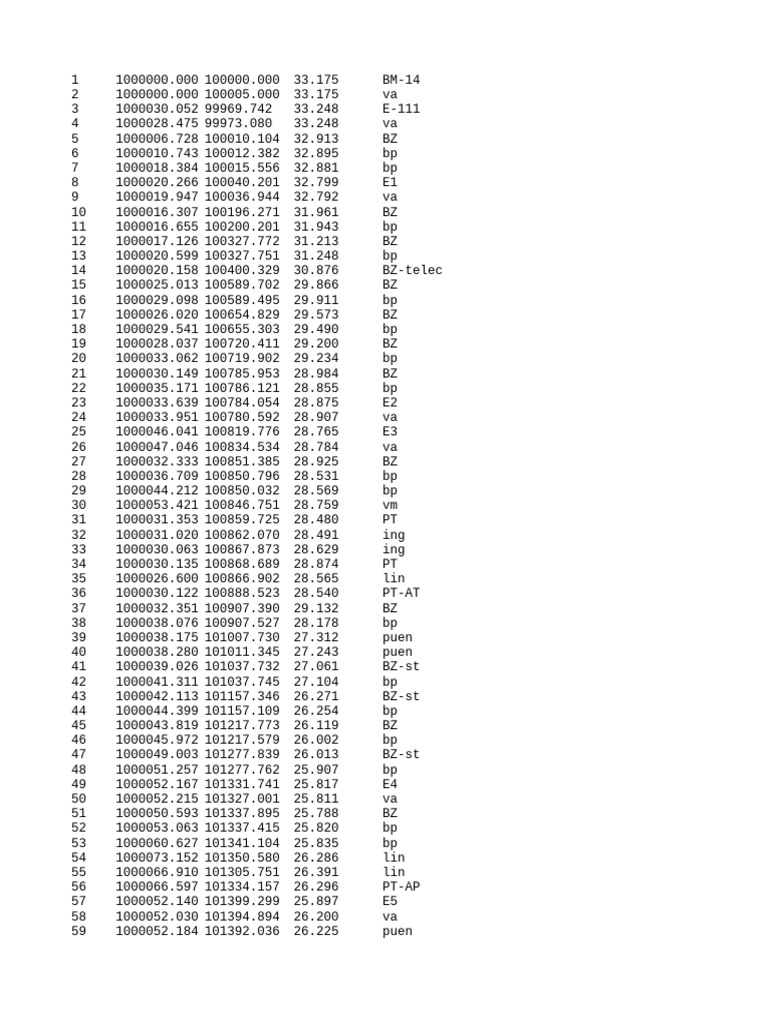 PUNTOS TOPOGRAFICOS DE PTAR | PDF