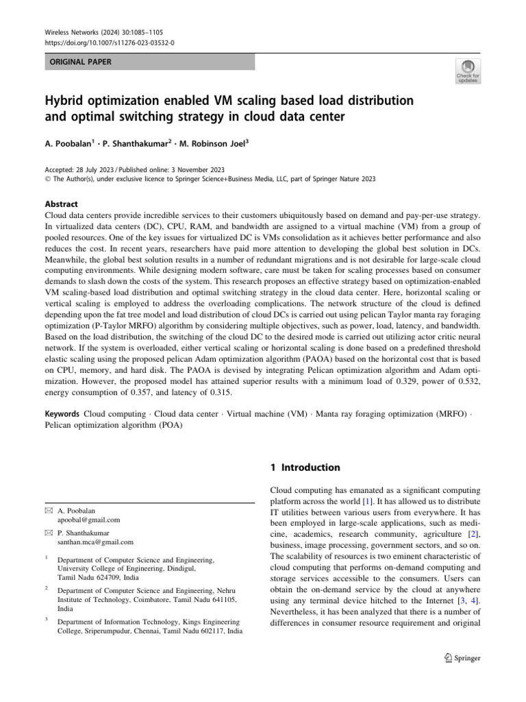 Hybrid Optimization Enabled Vm Scaling Based Load Distribution And Optimal Switching Strategy In