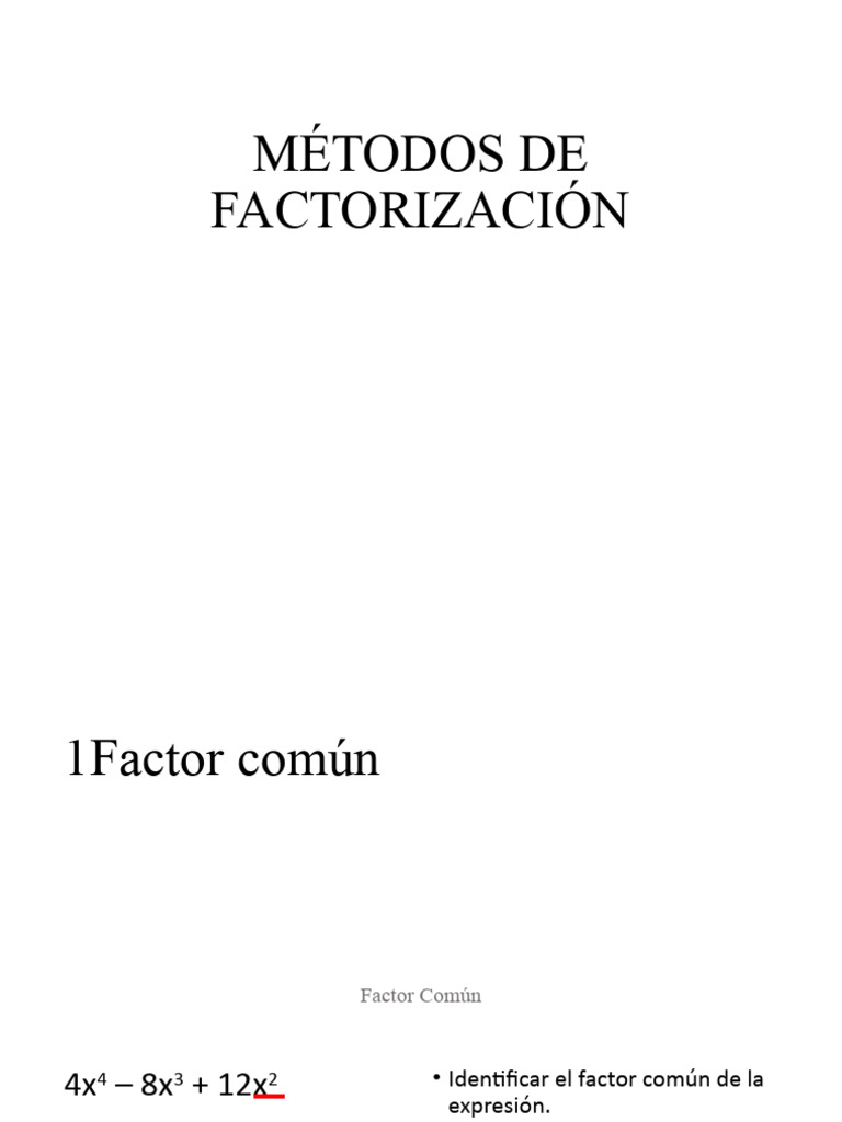 Métodos de Factorización | Descargar gratis PDF | Factorización | Álgebra abstracta